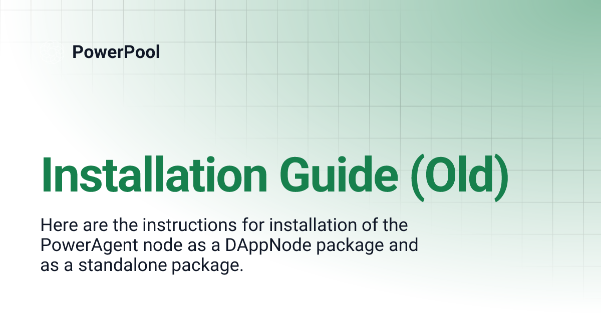 Installation Guide (Old) | PowerPool