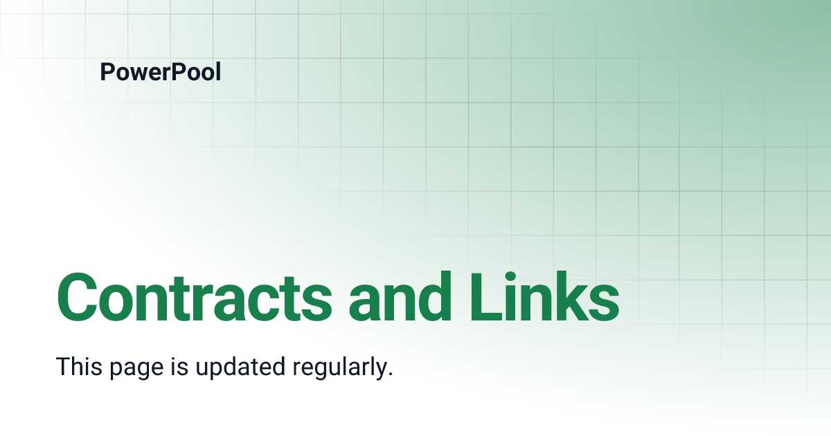 Contracts and Links | PowerPool